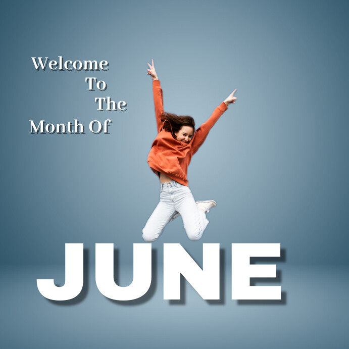 Blue Joyful June New Month Instagram Instagr Template | PosterMyWall