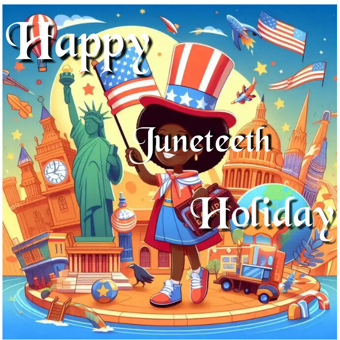 Blue Joyful Juneteenth Holiday Instagram Pos Template | PosterMyWall
