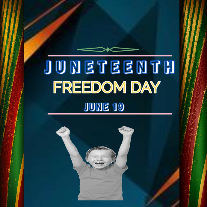 Blue Joyful Juneteenth Instagram Post templaat | PosterMyWall