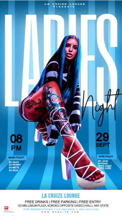 Modèle Blue Joyful Ladies Night Out Instagram Story | PosterMyWall