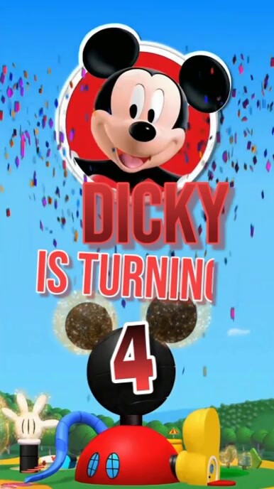 Copia de Blue Joyful Mickey Mouse Birthday Digital Dis | PosterMyWall