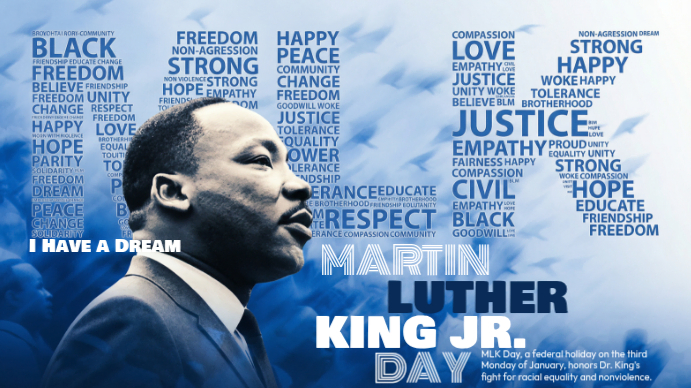 Blue Joyful Mlk Day Digital Display (16:9) Template | PosterMyWall