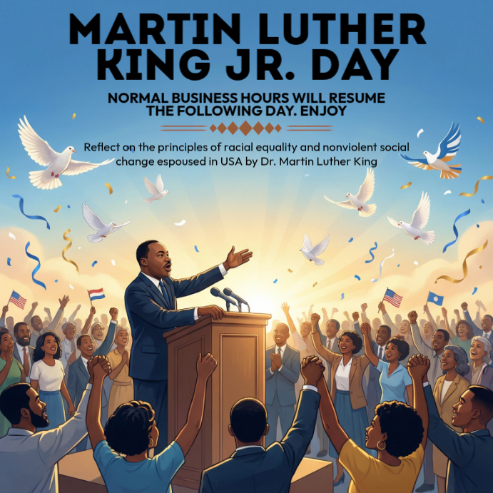 Blue Joyful Mlk Day Instagram Post Template | PosterMyWall