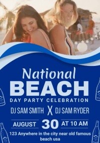 National beach day poster Template | PosterMyWall