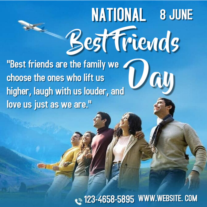 Plantilla de Blue Joyful National Best Friend Day Instagram Post ...