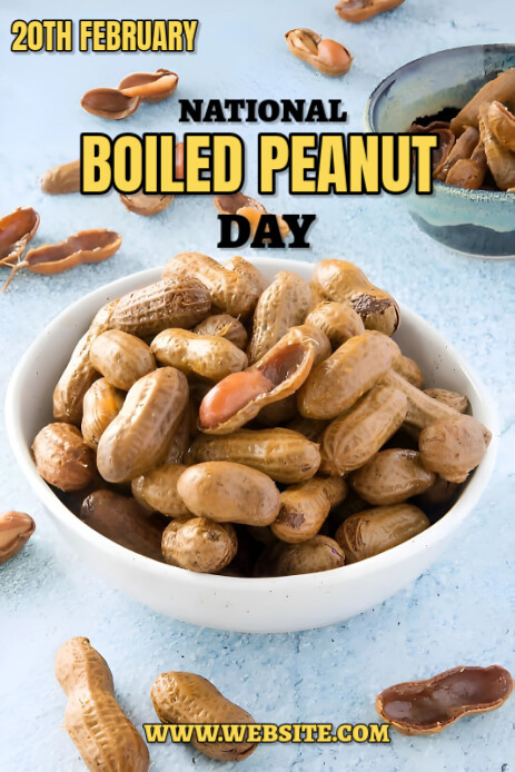 Blue Joyful National Boiled Peanuts Day Pinterest Graphic Template ...