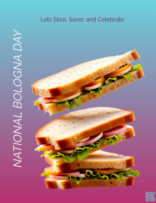 Plantilla de Blue Joyful National Bologna Day Flyer (us Letter) | PosterMyWall