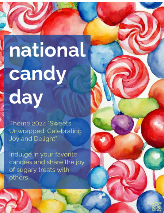 Blue Joyful National Candy Day Flyer (us Letter) Template | PosterMyWall