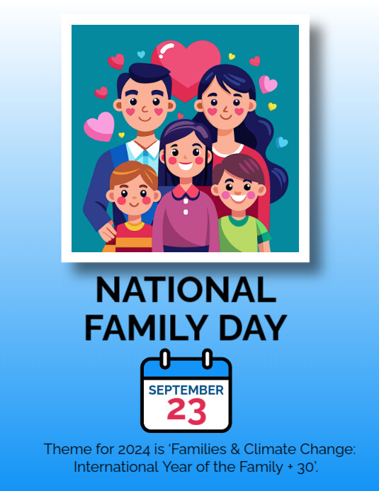 Plantilla de Blue Joyful National Family Day Flyer (us Let | PosterMyWall