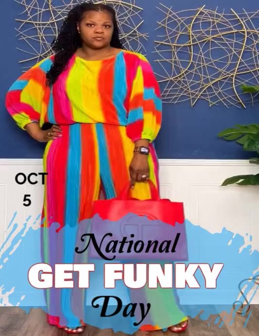 Blue Joyful National Get Funky Day Video Flyer (us Letter) Template ...