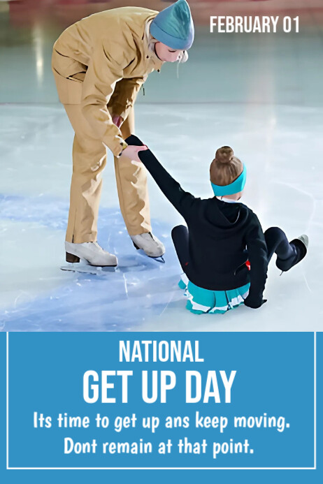 Blue Joyful National Get Up Day Poster Template | PosterMyWall