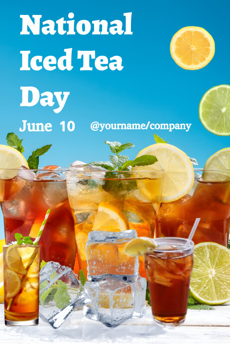 Copy of Blue Joyful National Iced Tea Day Poster | PosterMyWall