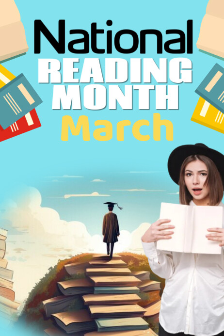 Copy of Blue Joyful National Reading Month March Poster | PosterMyWall