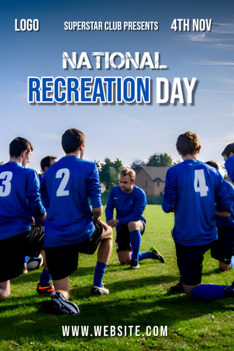 Blue Joyful National Recreation Day Poster Template | PosterMyWall