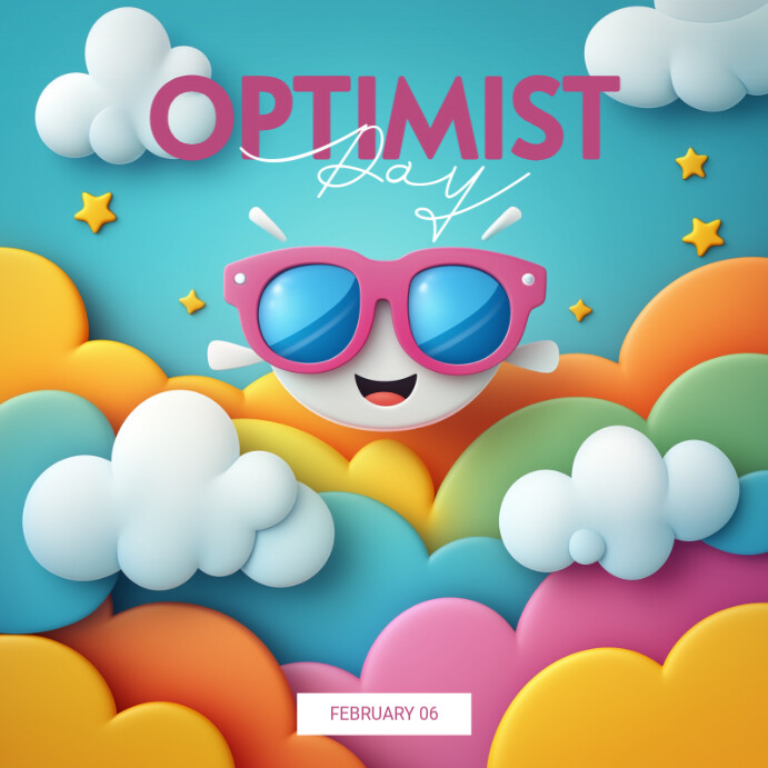 Blue Joyful Optimist Day Instagram Post | PosterMyWall