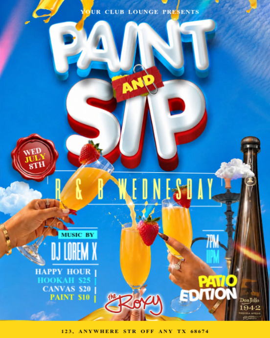 Paint And Sip Event Template | PosterMyWall
