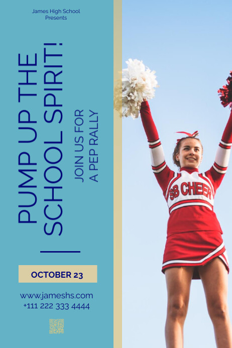Blue Joyful Pep Rally Poster Template | PosterMyWall
