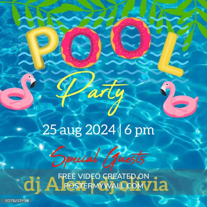 Blue Joyful Pool Party Instagram Post Templat | PosterMyWall