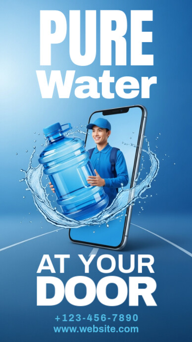 Blue Joyful Pure Water Instagram Story Template | PosterMyWall