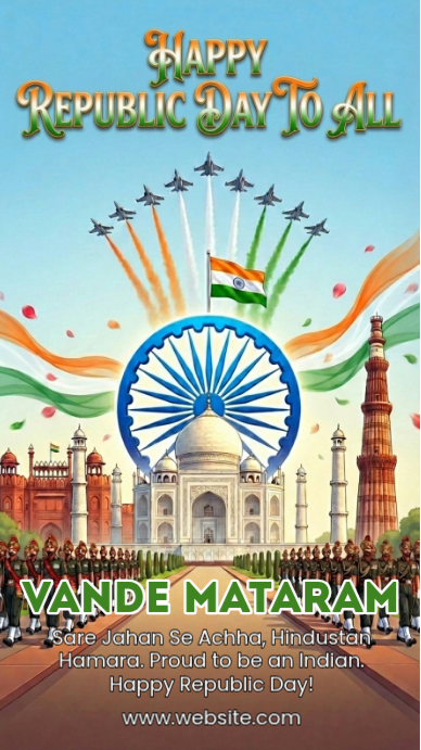 Blue Joyful Republic Day Instagram Story Template | PosterMyWall