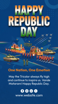 Blue Joyful Happy Republic Day Instagram Story Template | PosterMyWall