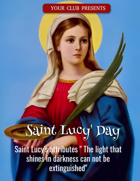 Blue Joyful Saint Lucy' Day Celebration Flyer (us Letter) Template ...