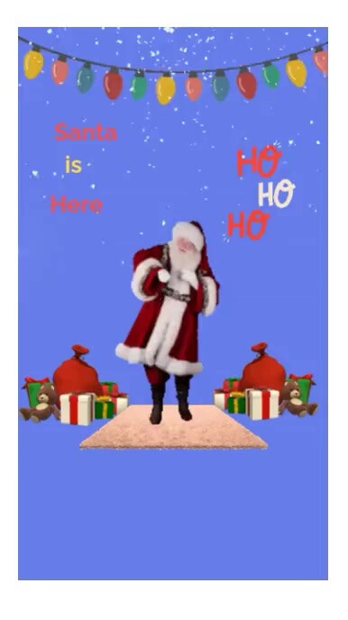 Blue Joyful Santa Is Here Instagram Reel Template | PosterMyWall