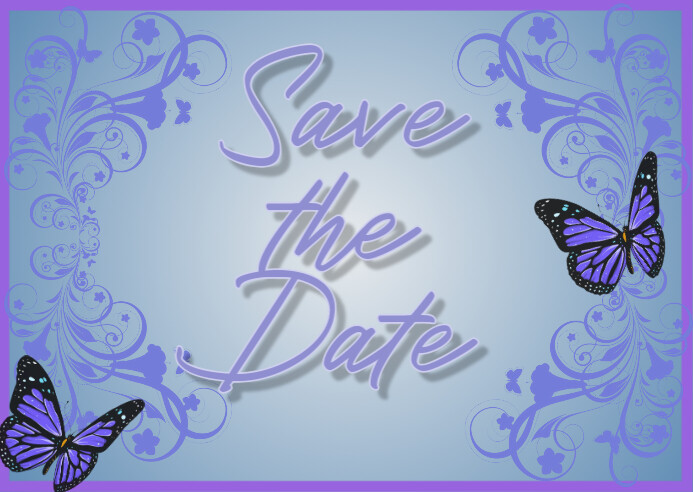 Blue Joyful Save Postcard Template | PosterMyWall