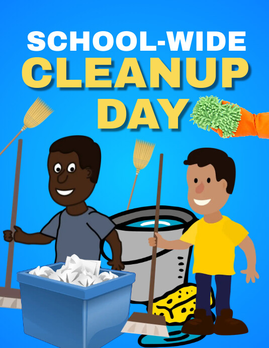 Copy of Blue Joyful School Clean Flyer (us Letter) | PosterMyWall