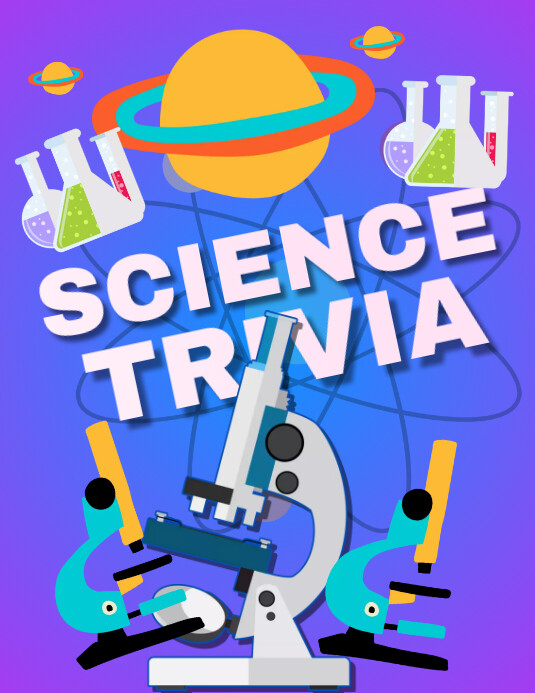 Blue Joyful Science Trivia Flyer (us Letter) Template | PosterMyWall