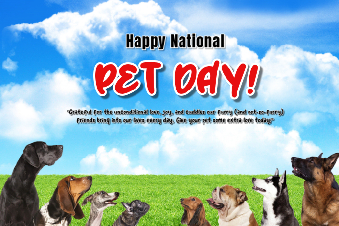 Blue Joyful simple National Pet Day Poster Template | PosterMyWall