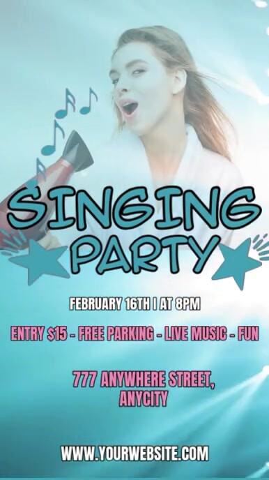 Blue Joyful Singing Party Instagram Reel Template | PosterMyWall