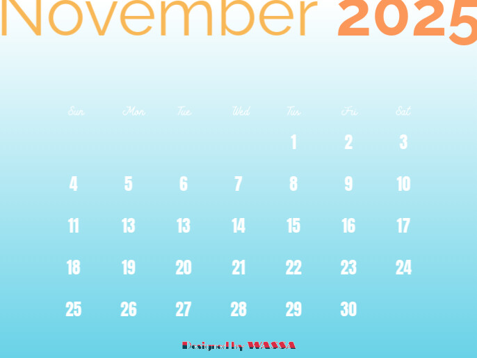 Copy of Blue Joyful Sky November Calender Presentation | PosterMyWall