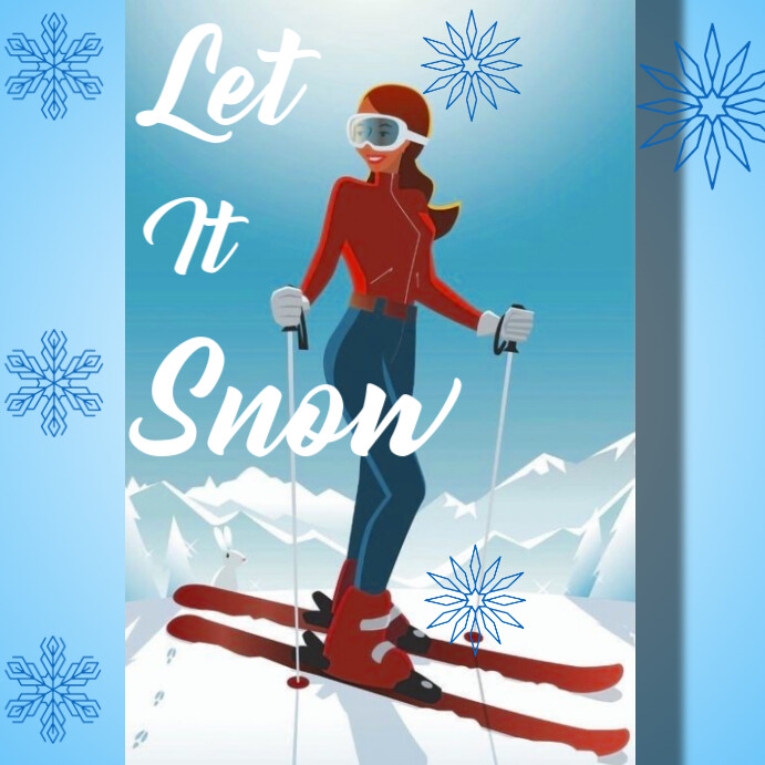 Blue Joyful Snow Day Instagram Post Template | PosterMyWall