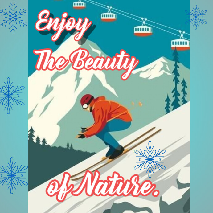 Blue Joyful Snow Day Instagram Post Template | PosterMyWall