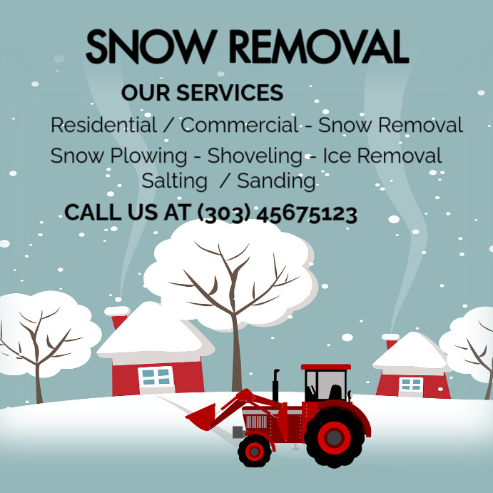 Plantilla de Blue Joyful Snow Removal Poster Instagram Post | PosterMyWall