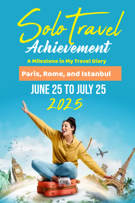 Blue Joyful Solo Trip Achievement Poster Template | PosterMyWall