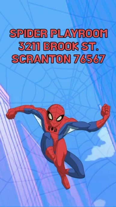 Blue Joyful Spider-man Birthday Invitation Digital Display (9:16 ...