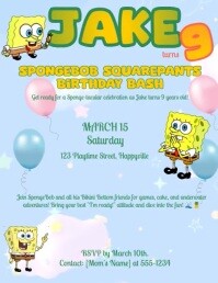 sponge bob birthday invitation Template | PosterMyWall