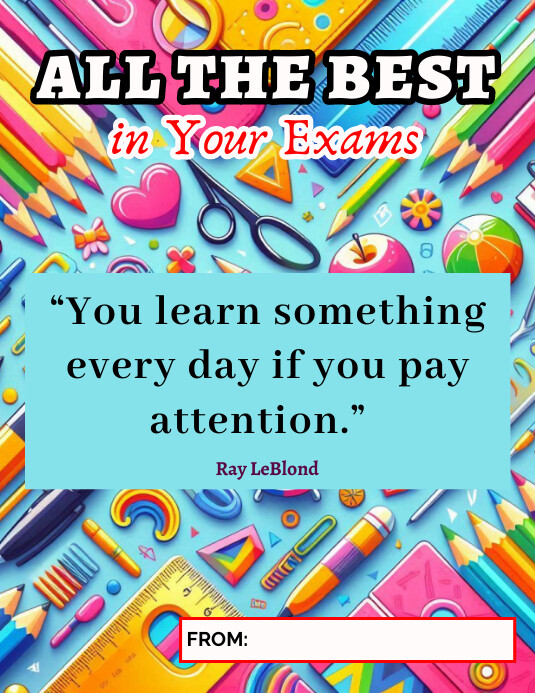 Copy of Blue Joyful Success Wishes In Exams Card Desi | PosterMyWall