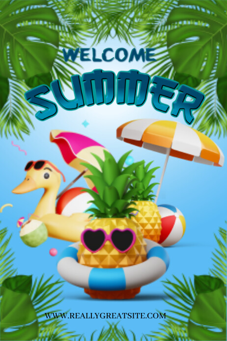 Blue Joyful Summer Poster Template | PosterMyWall