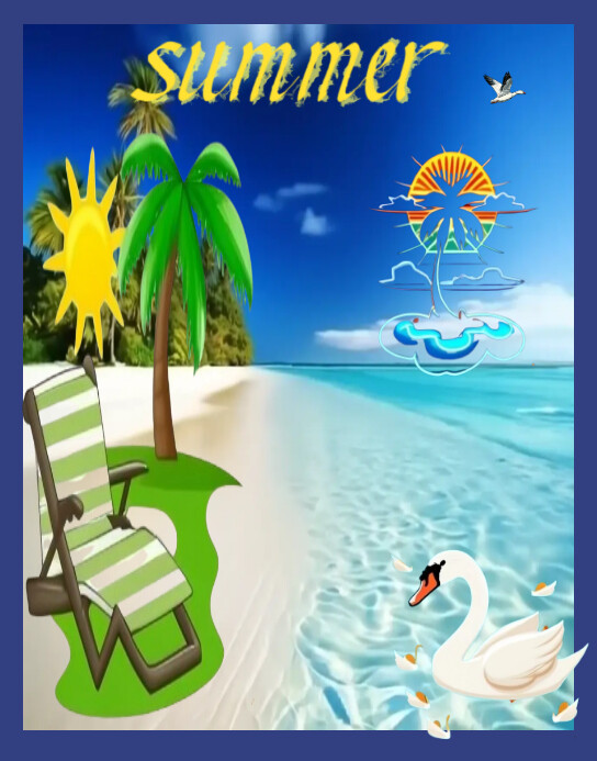Blue Joyful Summer Poster/wallboard Template | PosterMyWall