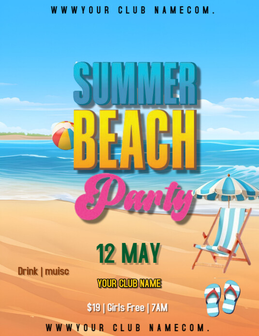 Blue Joyful Summer School Poster, Summer School Flyer Template Free ...