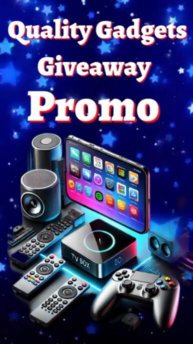 Blue Joyful Tech Gadgets Giveaway Promo Instagram Reel Template ...