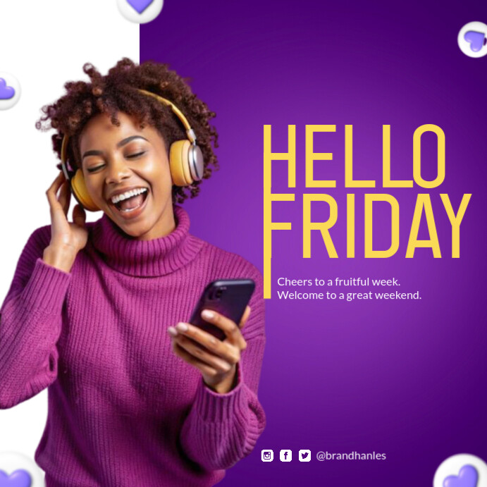Plantilla de Blue Joyful Tgif Flyer Design Template Instagram Post ...