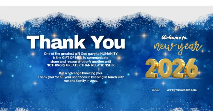 Blue Joyful Thank You Facebook Shared Image Template | PosterMyWall