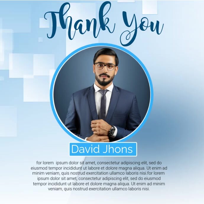 Blue Joyful Thank You Instagram Post Template | PosterMyWall