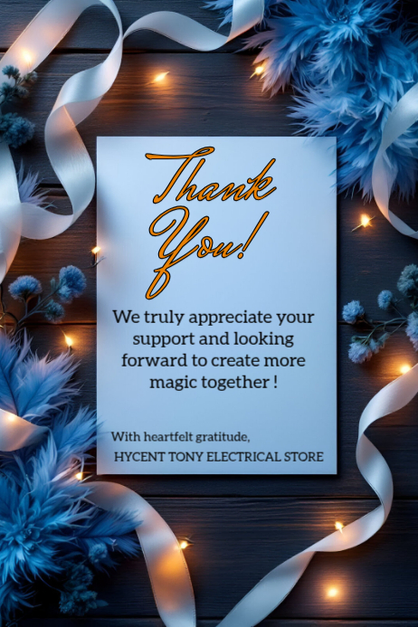 Plantilla de Blue Joyful Thank You Poster | PosterMyWall