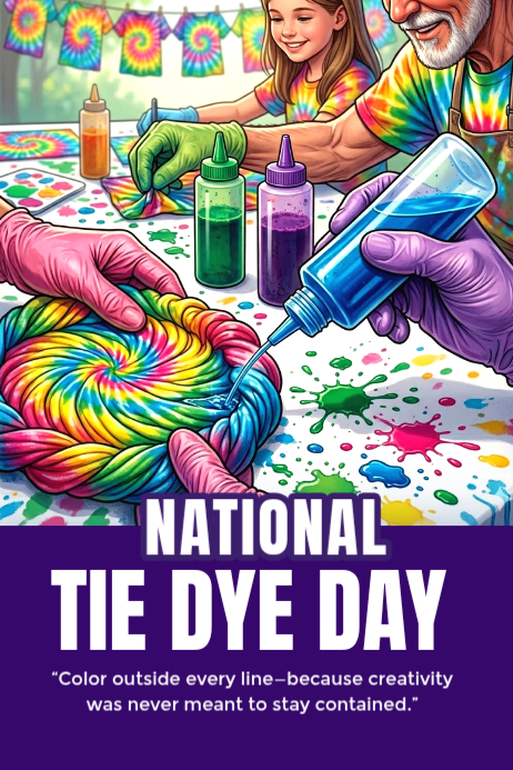 Tie Dye Day Celebration Posters Template | PosterMyWall