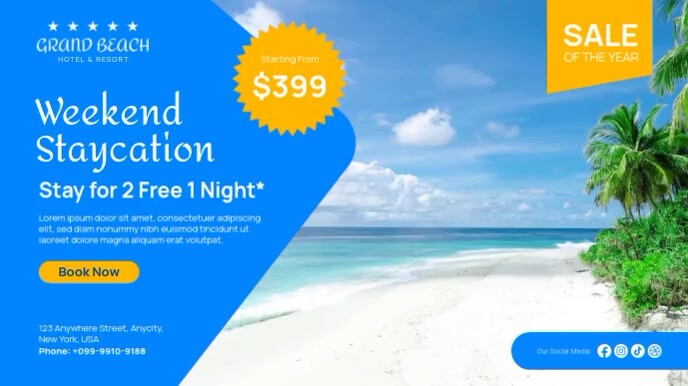 Plantilla de Blue Joyful Tour And Travel Poster Flyer Digital Display ...